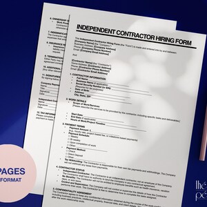 Independent Contractor Hiring Form - Etsy
