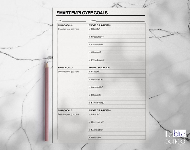 Editable SMART Employee Goals Template - Etsy