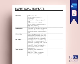 Smart Goal Templates, Digital Smart Goal, Minimal Smart Goal, Letter ...
