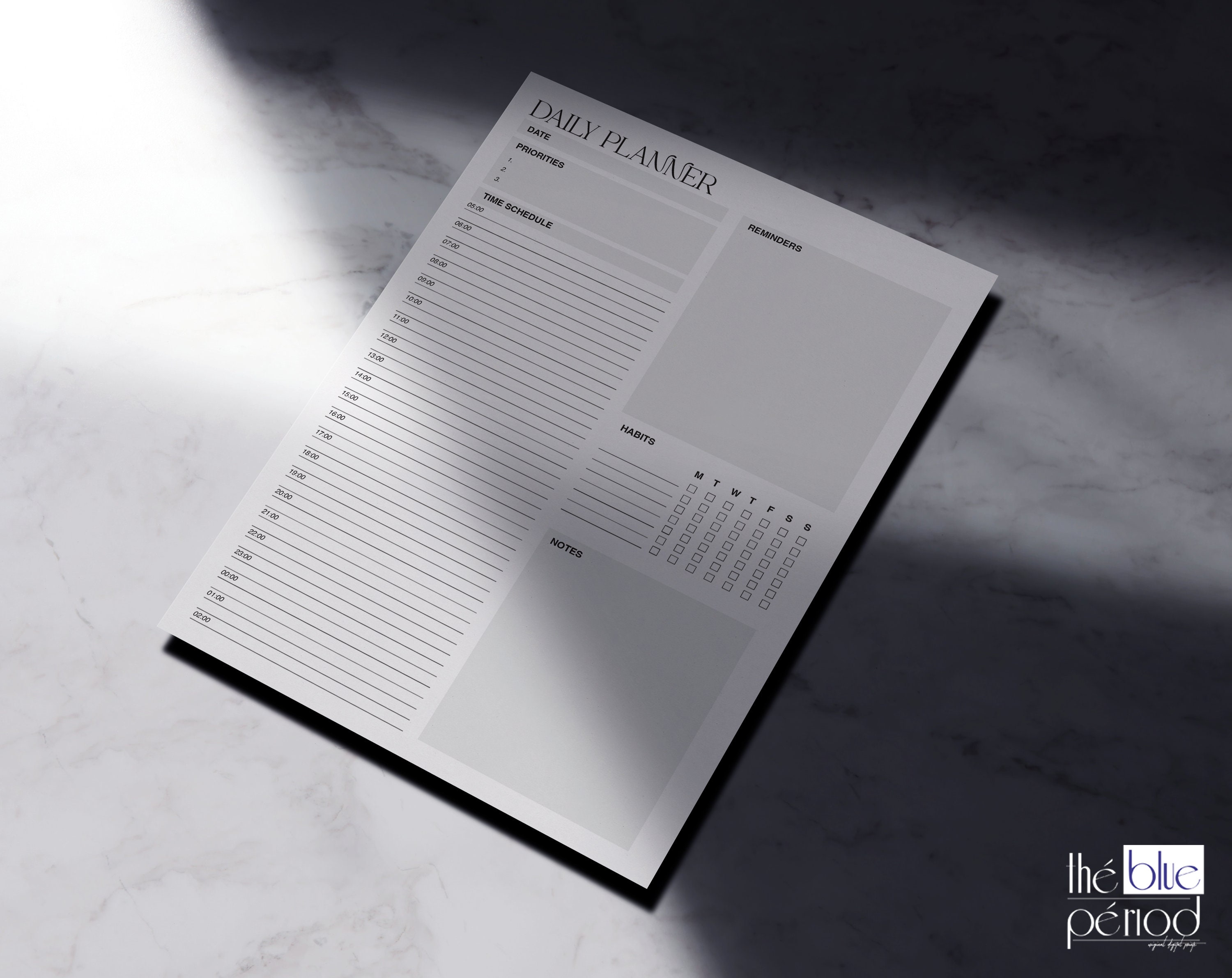 Printable Daily Planner 3 Options Pdf Etsy