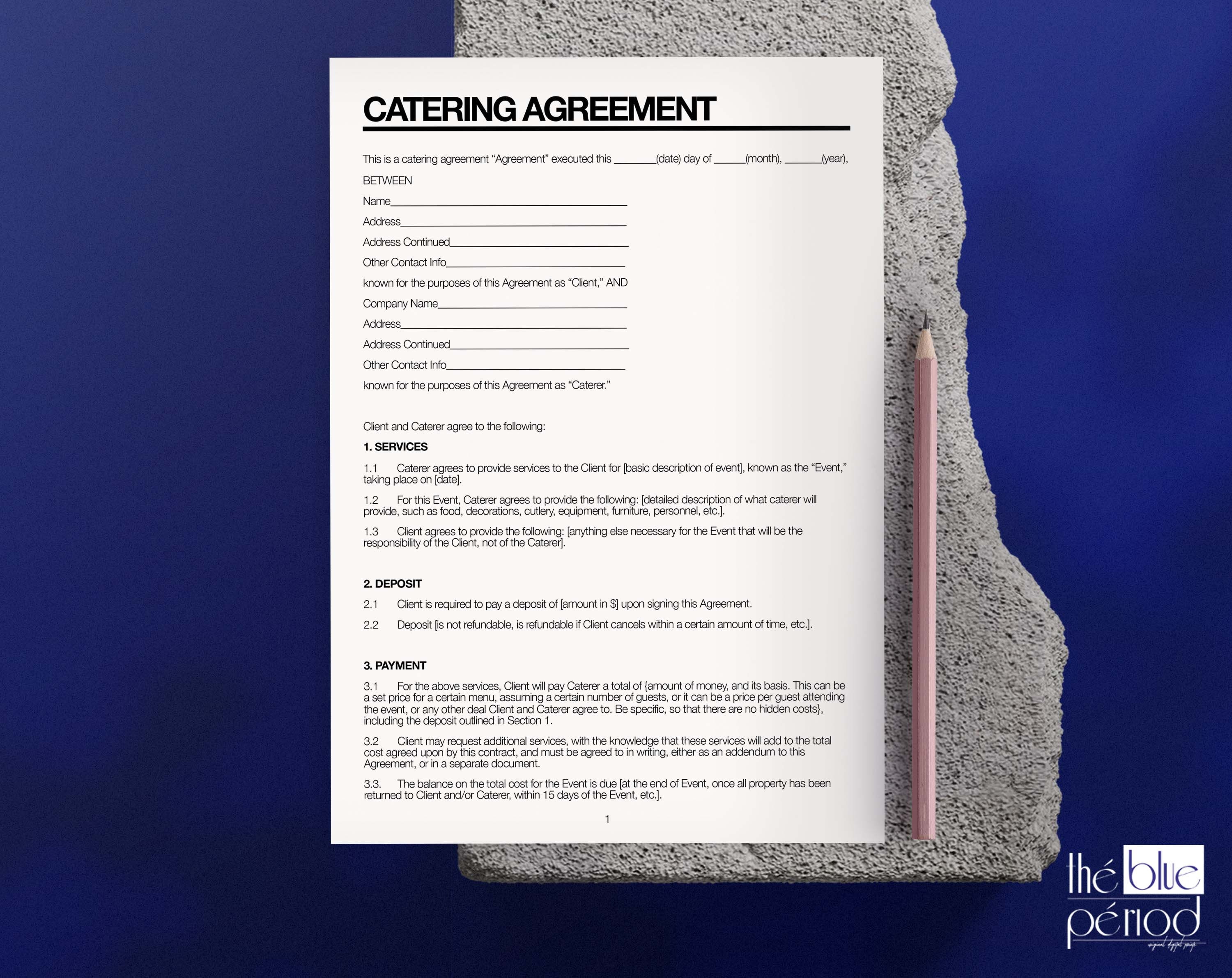 Editable Catering Agreement - Etsy