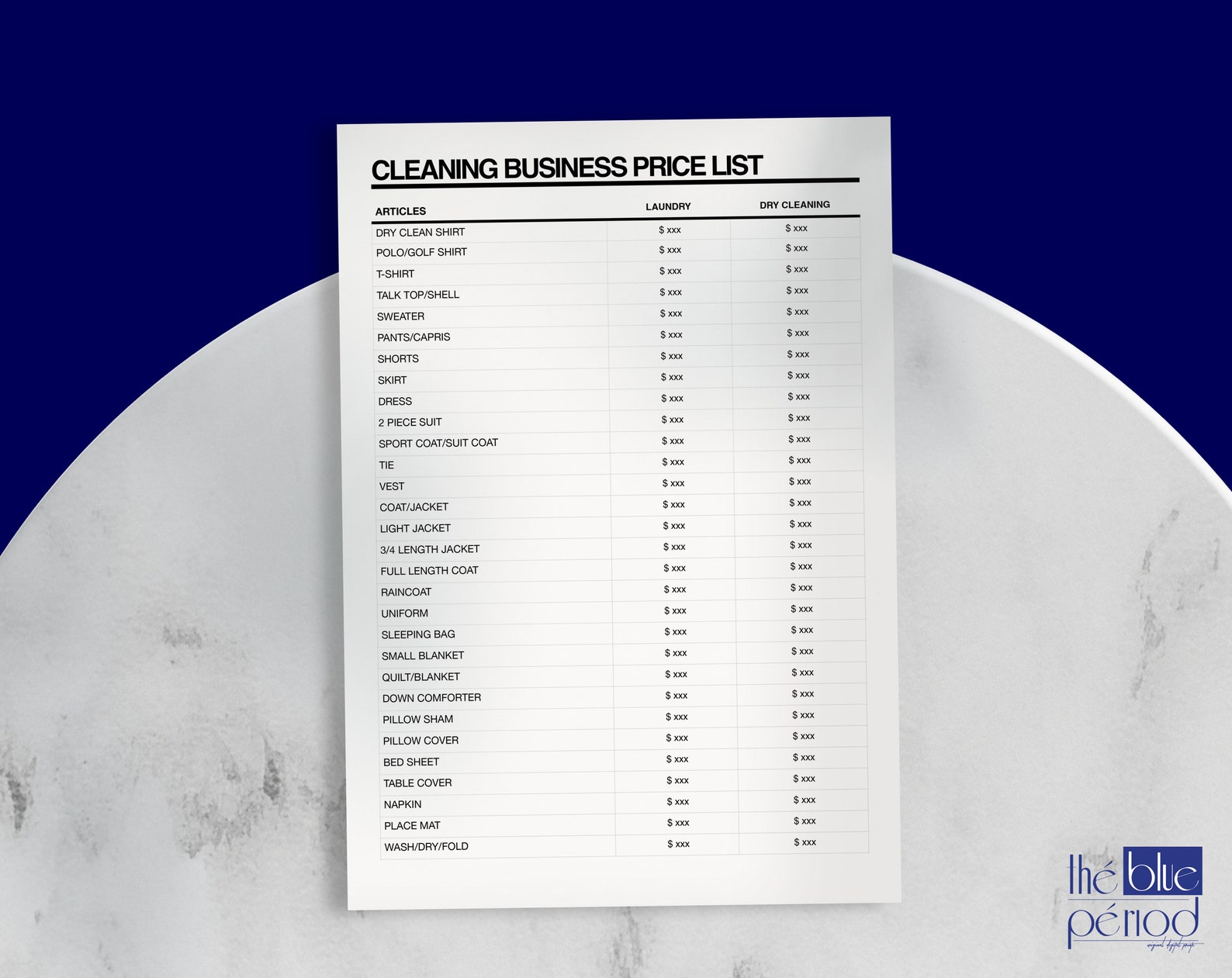 Editable Cleaning Business Price List - Etsy