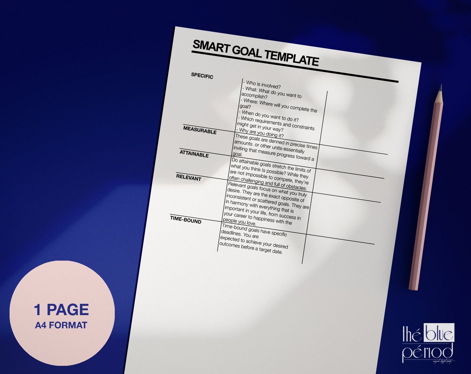 Editable Smart Goal Template - Etsy