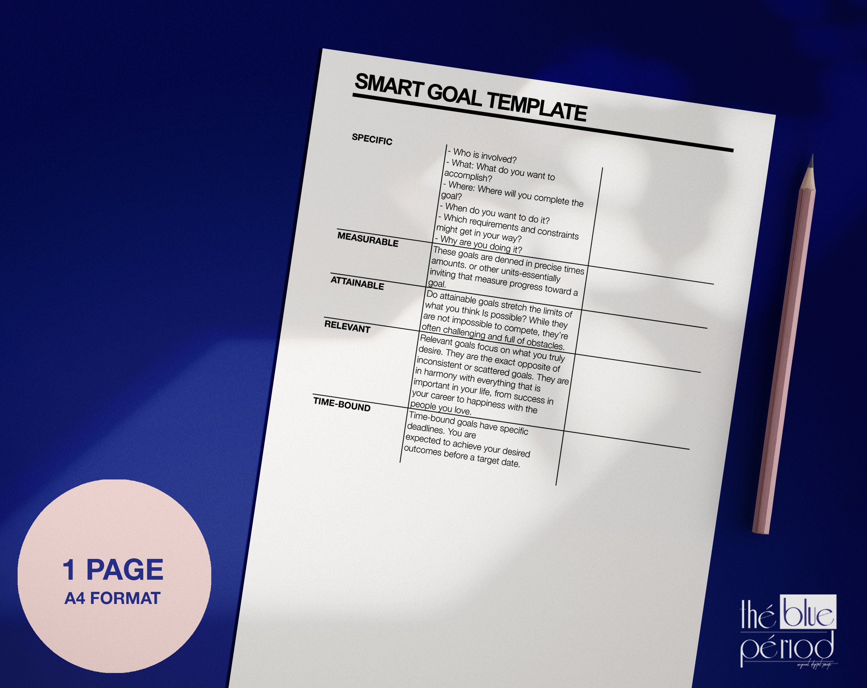 Editable Smart Goal Template - Etsy