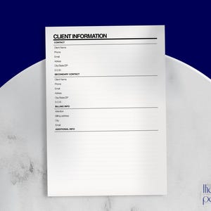 Editable Client Information Form - Etsy