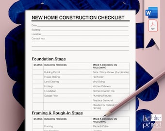 New Home Design Selection Sheets Google Sheets Customizable Template ...