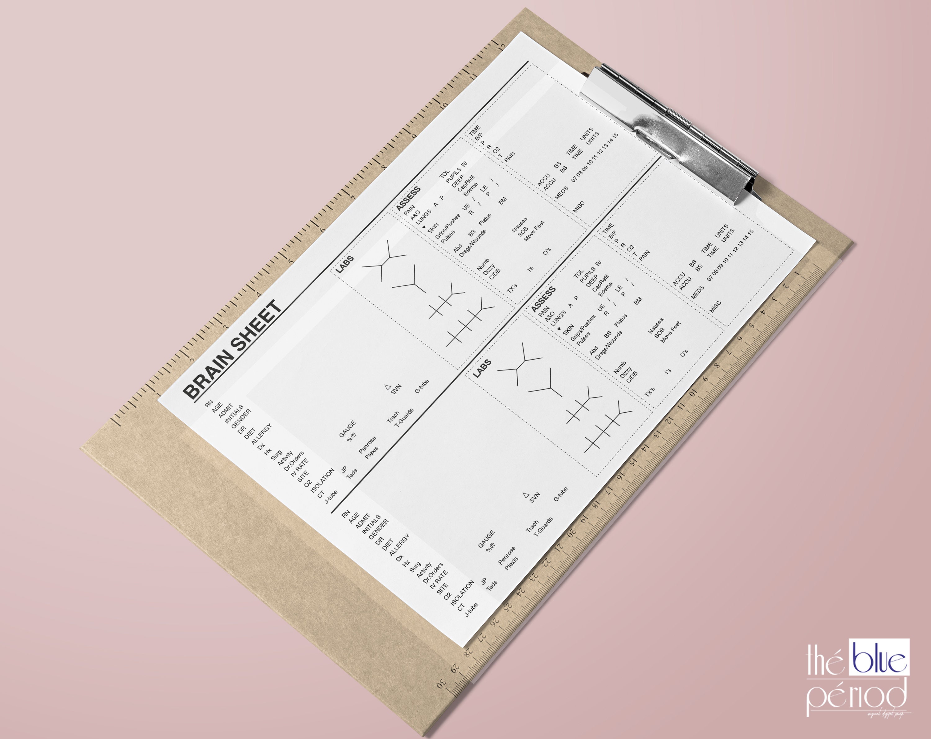 Printable Brain Nursing Report Sheet - Etsy