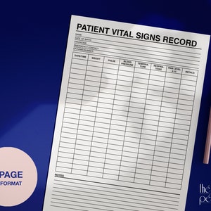 Nurse Patient Vital Signs Record Sheet PDF - Etsy