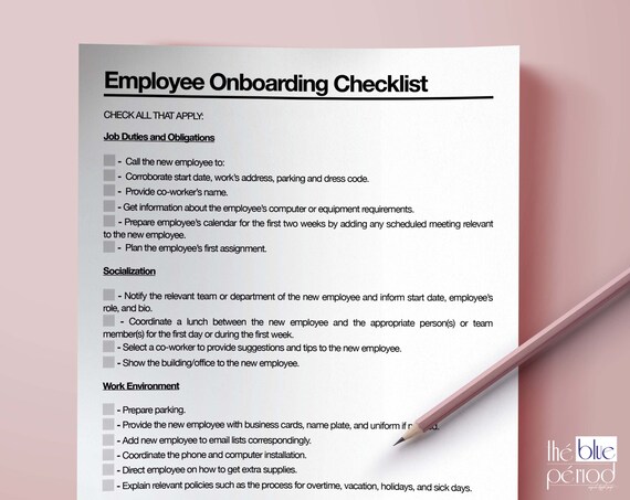 Editable Employee On-boarding Checklist - Etsy