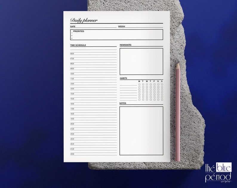 Printable Daily Planner, 3 Options PDF - Etsy