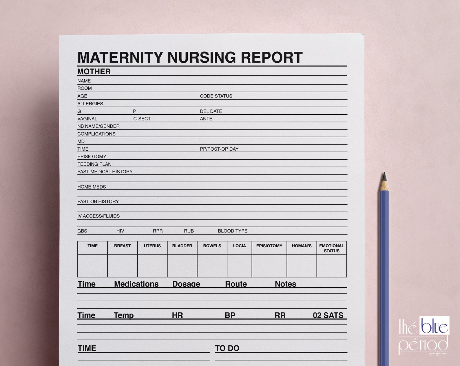 Mother Baby RN Report Sheet template Maternity Template | Etsy
