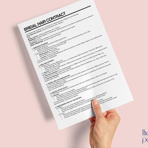 Editable Bridal Hair Contract Template - Etsy