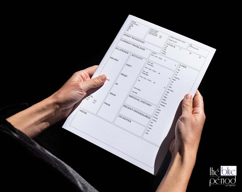 Printable Neuro Nurse Report Sheet - Etsy