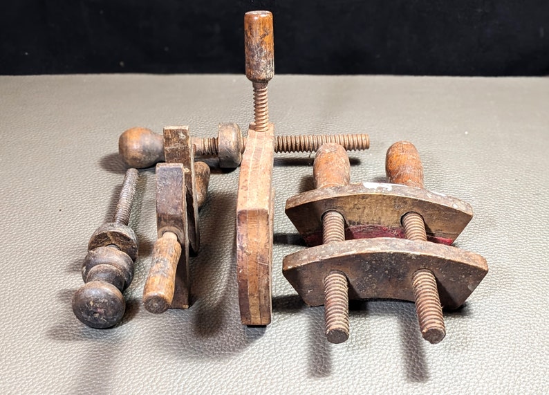 Wooden Screw Clamps, Antique, UNIQUE COLLECTION, 5 Pieces - Etsy