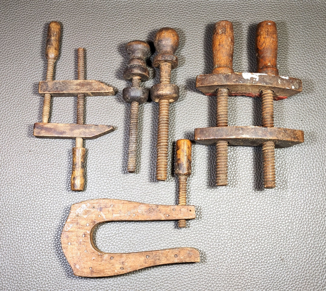 Wooden Screw Clamps, Antique, UNIQUE COLLECTION, 5 Pieces - Etsy