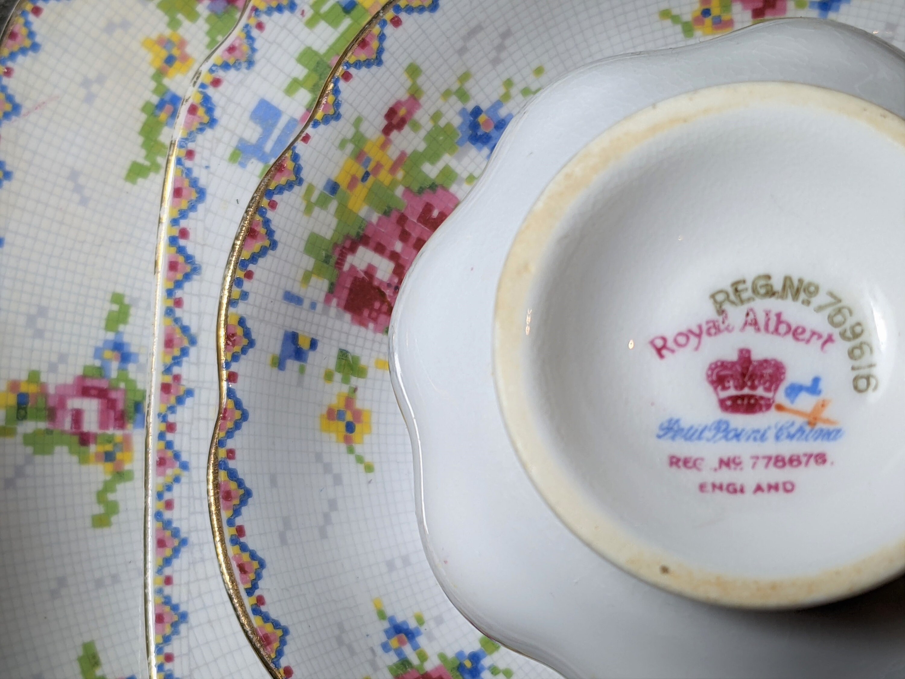 Petit Point 30 Pce Cups Saucers Cream Sugar Tray Plate - Etsy
