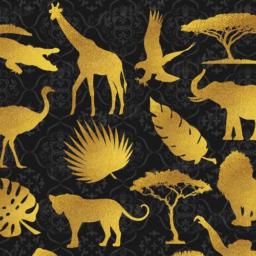 Safari Animals Animals Clip Art Gold Foil Clipart Clipart - Etsy