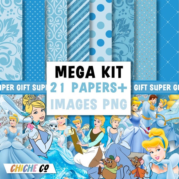 Digital Papers Cinderella Clipart PNG Scrapbook Princess | Etsy