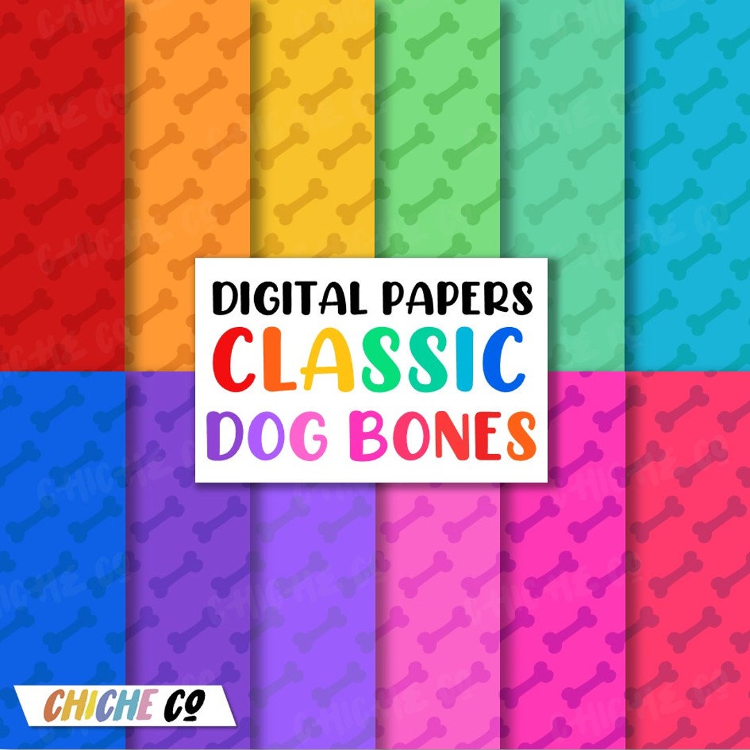 Digital Papers Classic Dog Bones Scrapbook Instant Download - Etsy