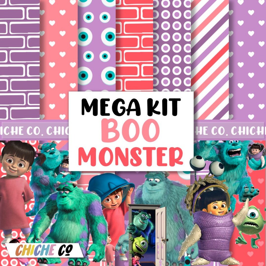 Digital Papers Boo Monster Inc Clipart PNG Scrapbook Instant Download ...