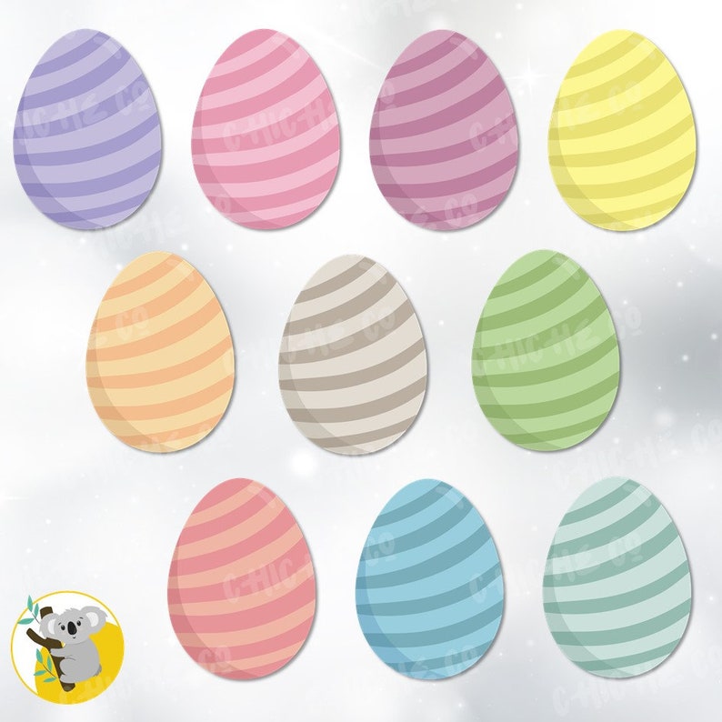 Super Pack Easter Eggs Clipart PNG Vector Graphics Clip Art - Etsy