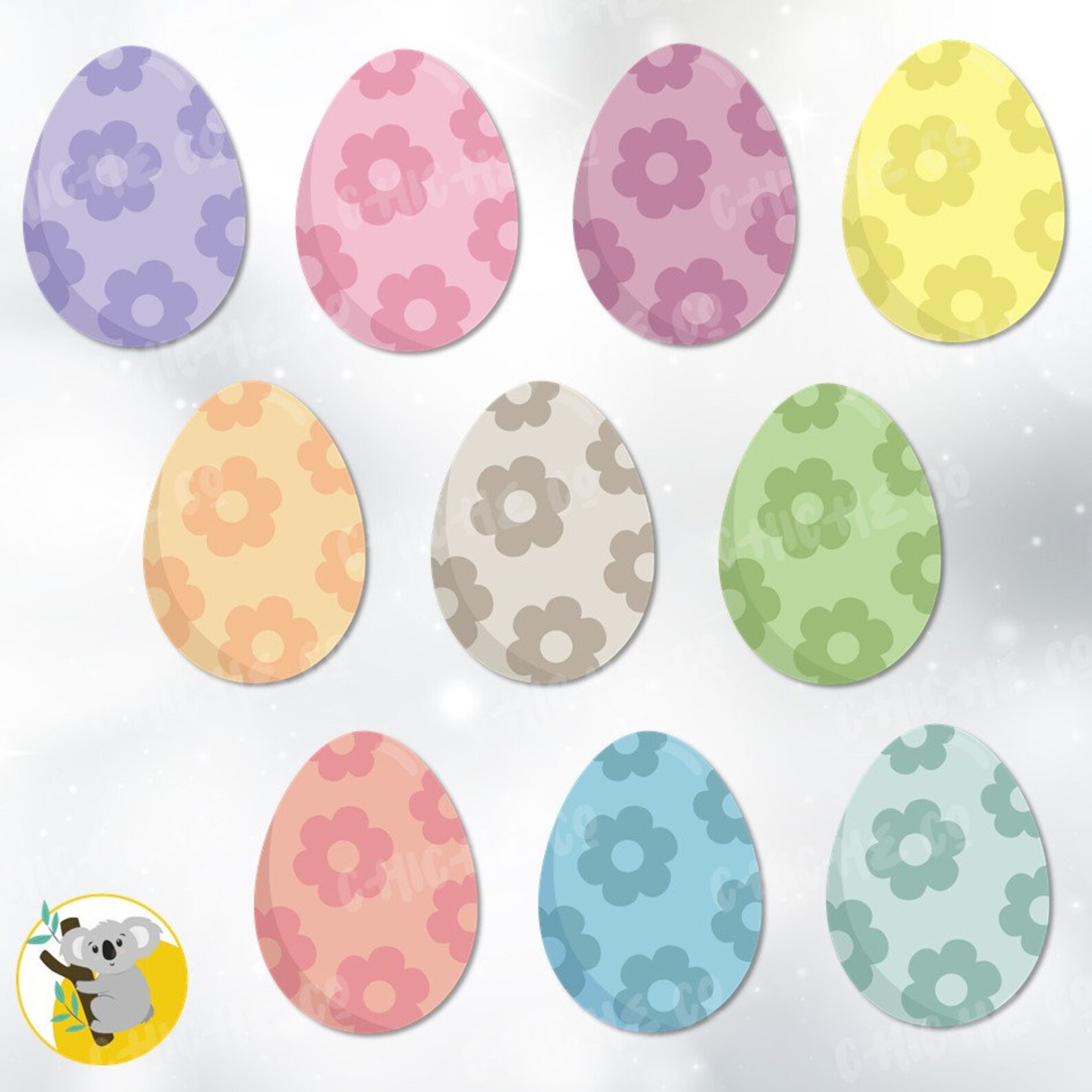 Super Pack Easter Eggs Clipart PNG Vector Graphics Clip Art - Etsy
