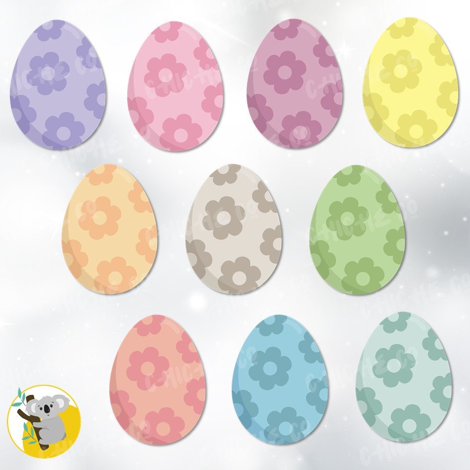 Super Pack Easter Eggs Clipart PNG Vector Graphics Clip Art | Etsy