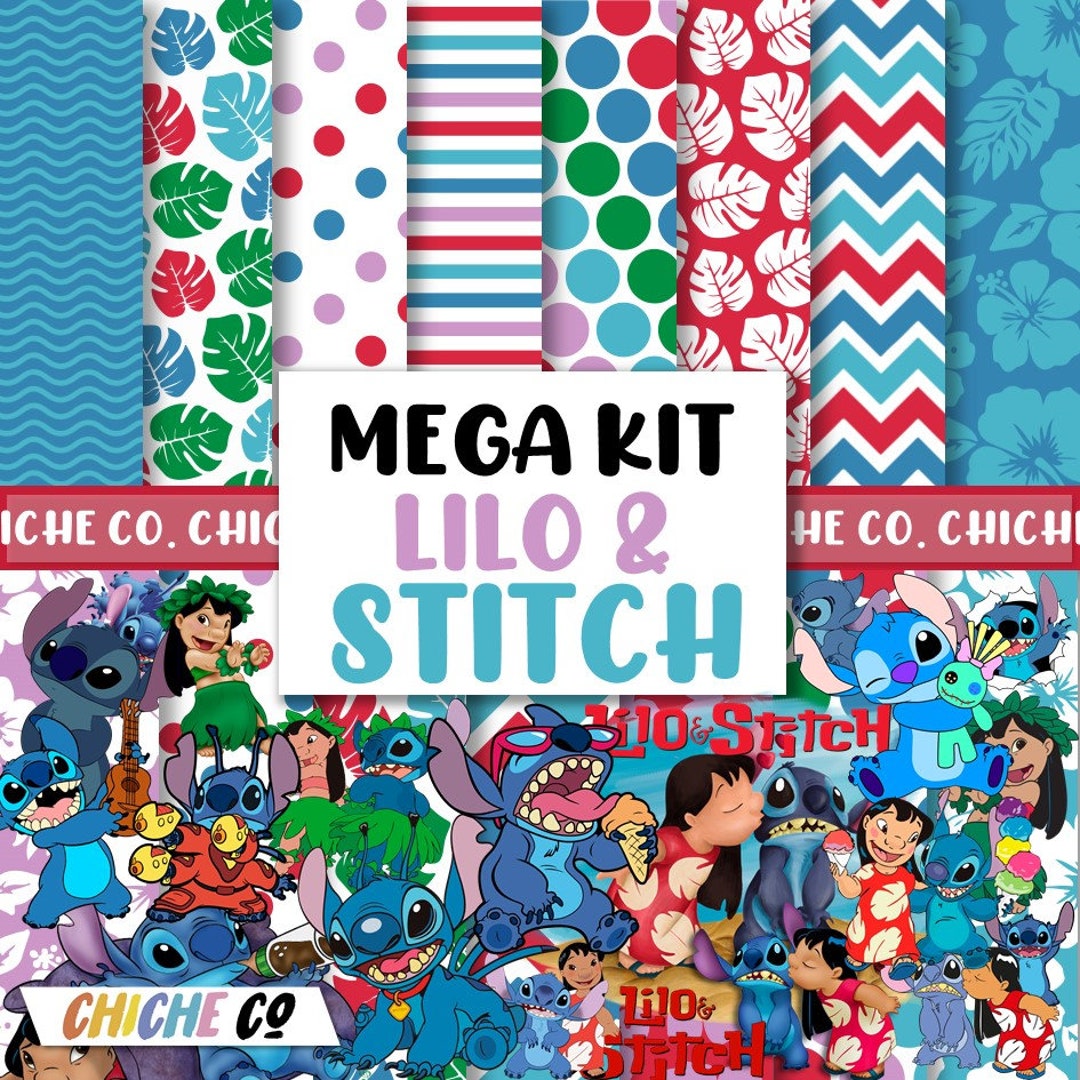 Digital Papers Lilo & Stitch Clipart PNG Scrapbook Instant Download ...