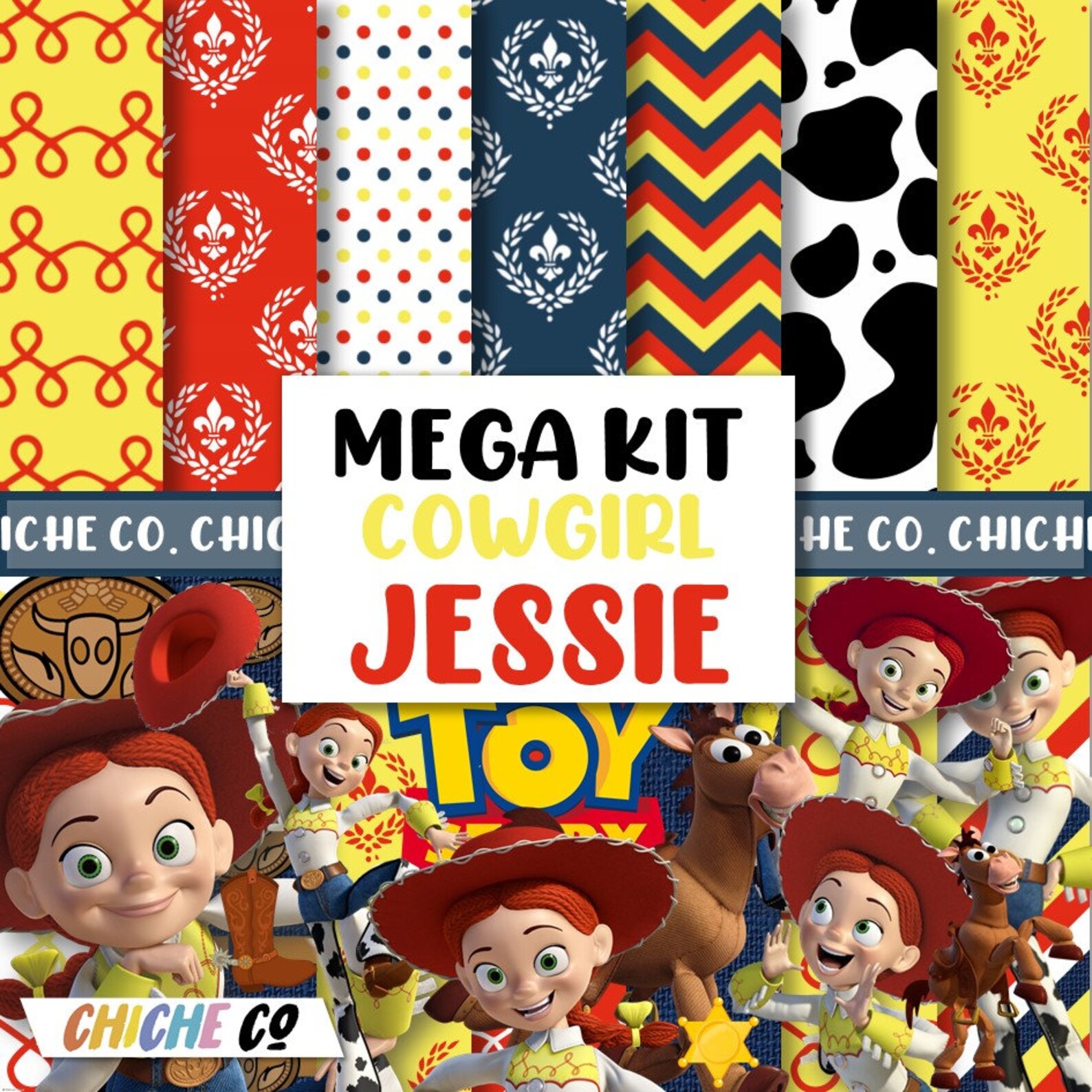 Digital Papers Jessie Toy Story Clipart PNG Scrapbook Instant - Etsy