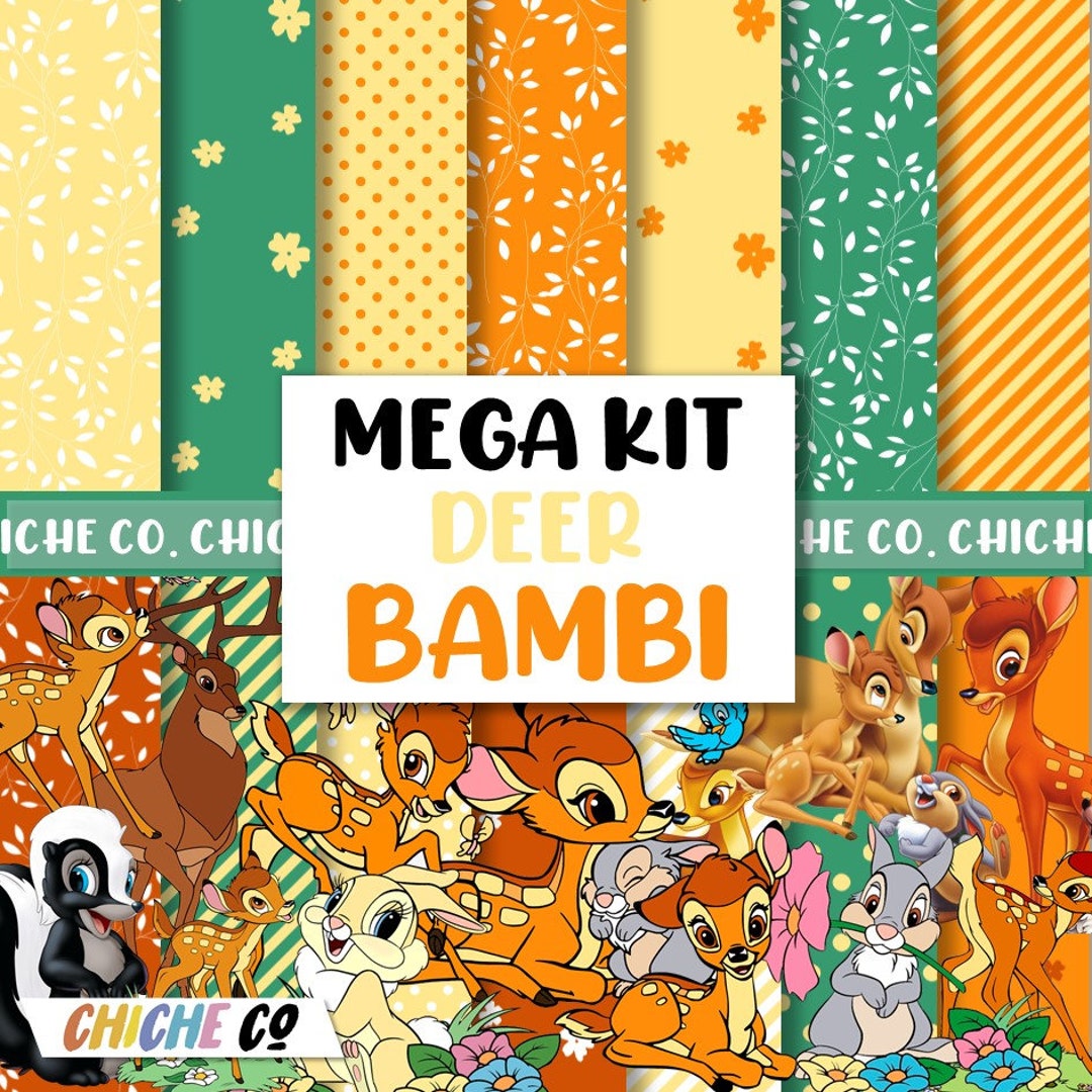 Digital Papers Bambi Clipart PNG Bambi Party Background for Invitations ...