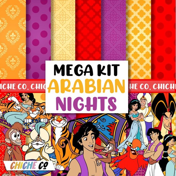 Digital Papers Aladdin Clipart PNG Aladdin and the Lamp | Etsy Australia