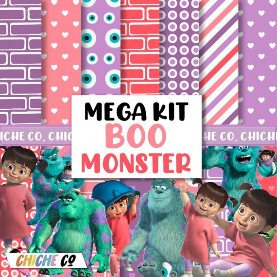 Digital Papers Boo Monster Inc Clipart PNG Scrapbook Instant - Etsy