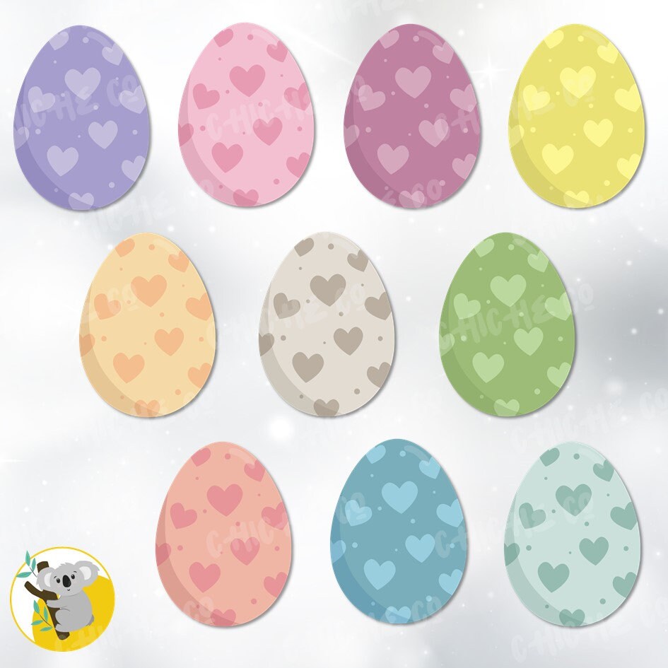 Super Pack Easter Eggs Clipart PNG Vector Graphics Clip Art | Etsy