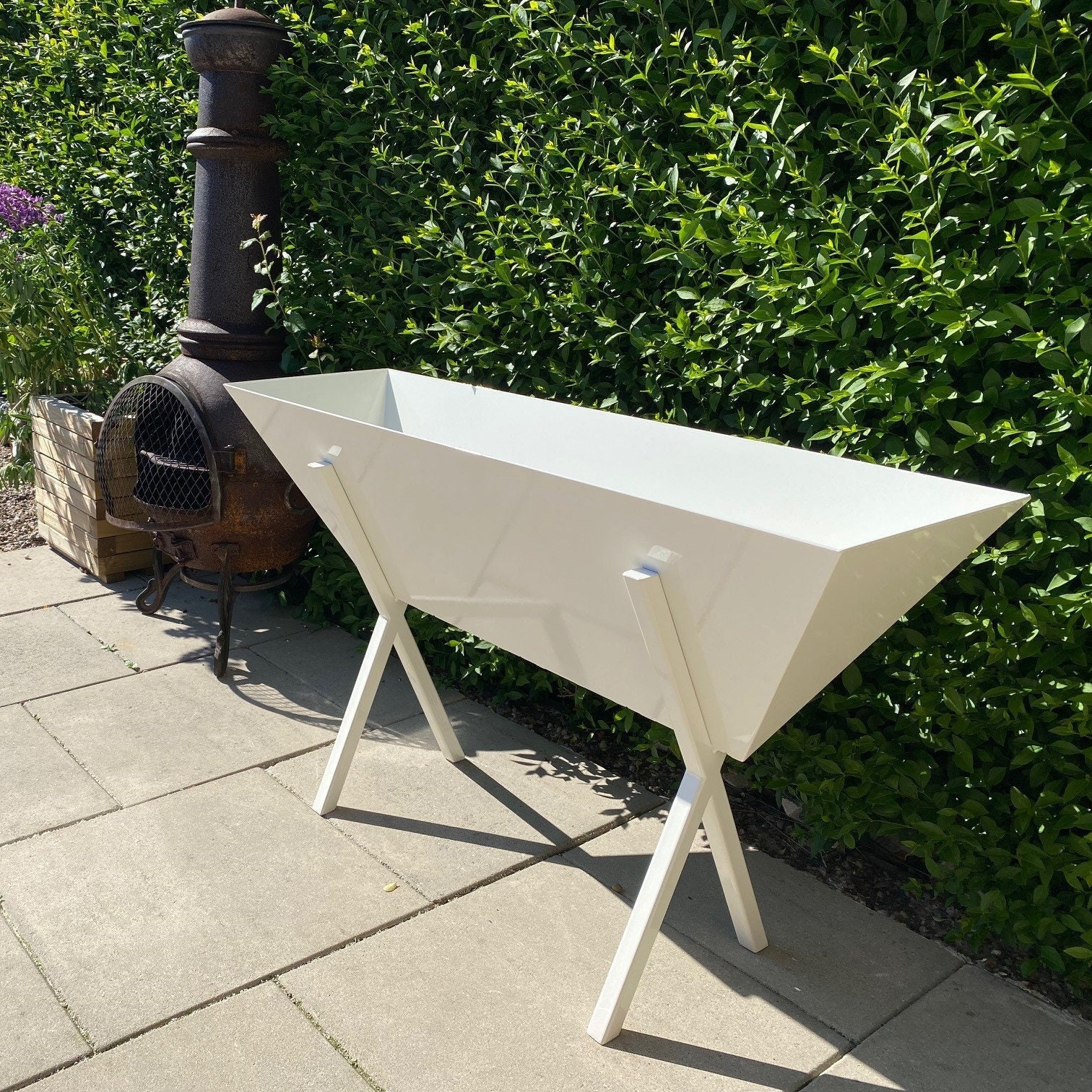 Tall Metal Trough Planter on X Legs - Etsy UK