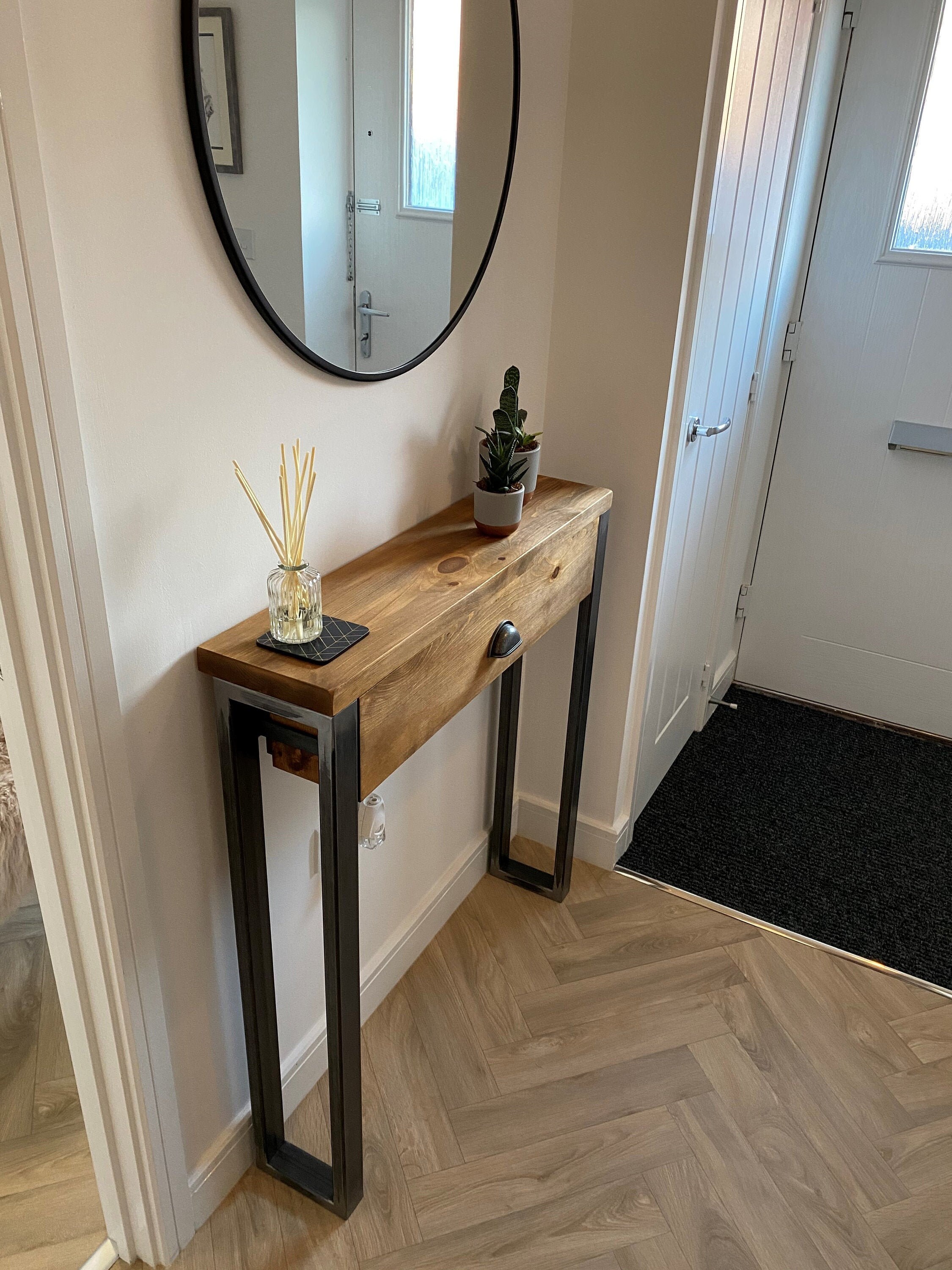 Industrial Hallway Console Table With Drawer Wood Sofa Table - Etsy UK