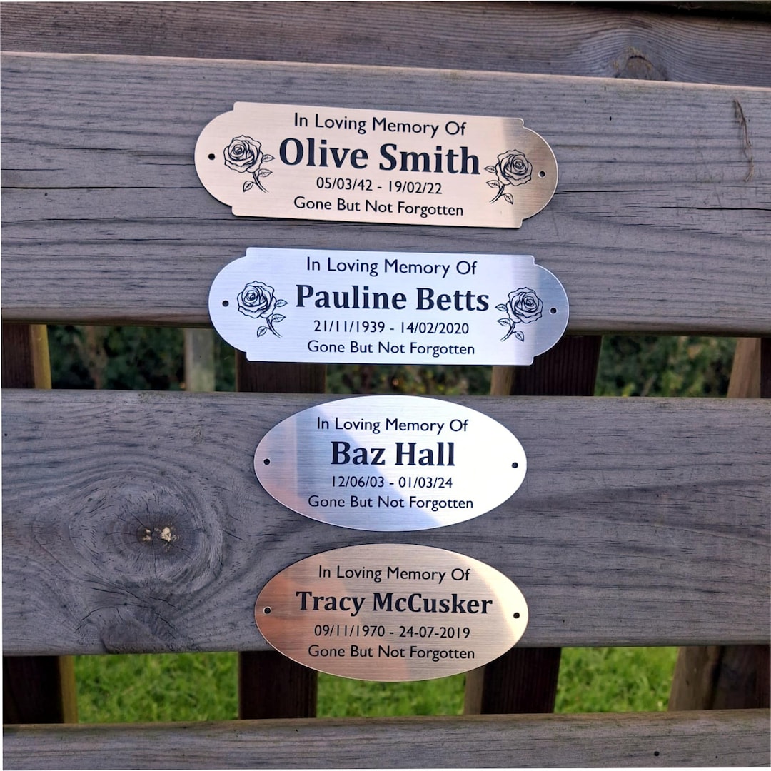 Personalised Engraved Bench Plaque, Memorial Plaque, Commemoration ...