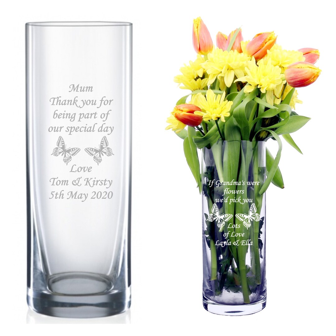 Personalised Engraved Glass Vase, Retirement Gifts, New Home Gifts ...