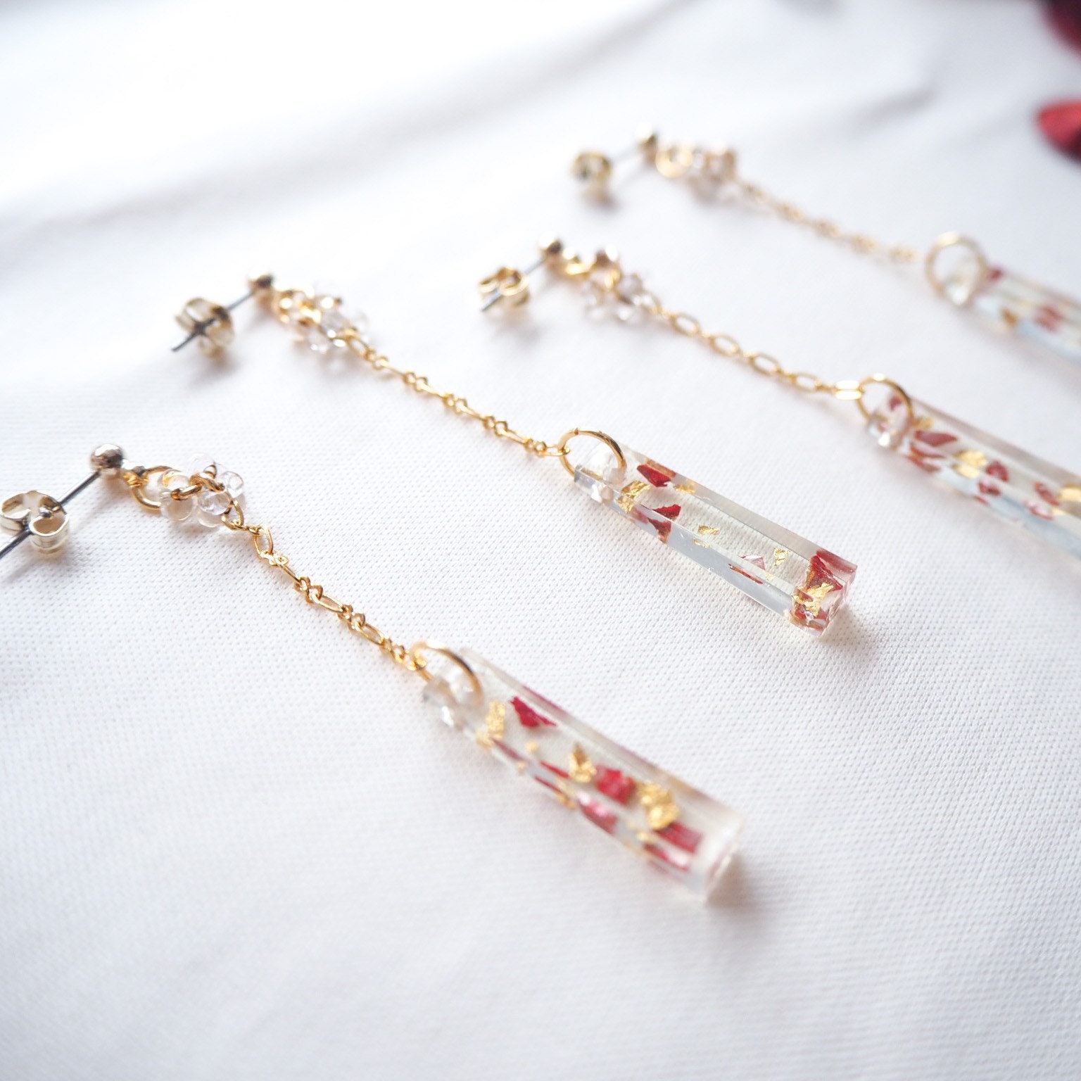 Dainty Clear Resin Earrings dainty earrings minimal | Etsy