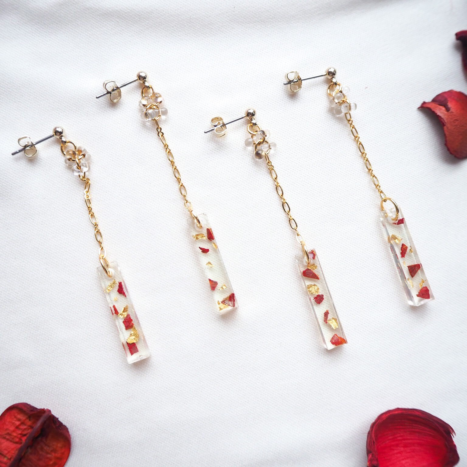 Dainty Clear Resin Earrings dainty earrings minimal | Etsy