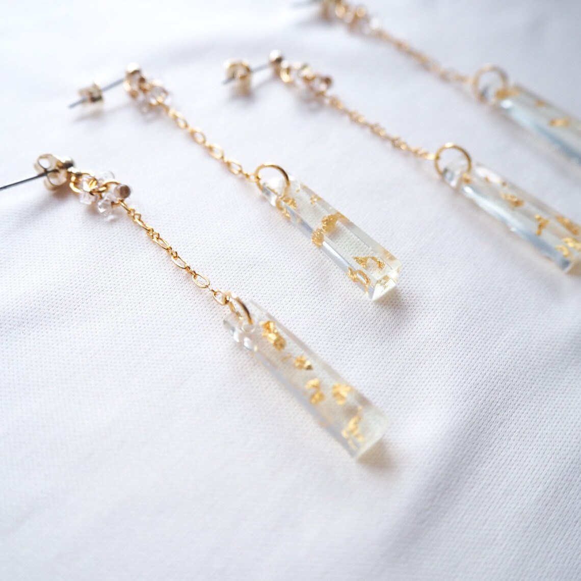 Dainty Clear Resin Earrings dainty earrings minimal | Etsy