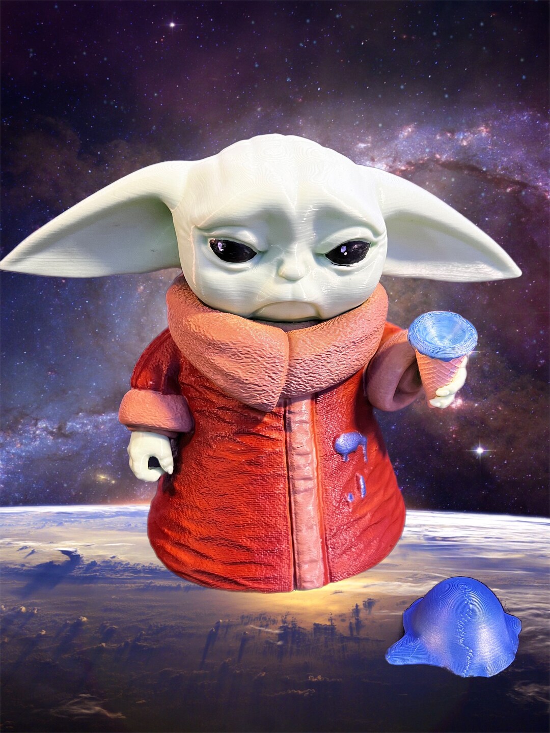 Grogu | Baby Yoda | Dropped Ice Cream - Etsy