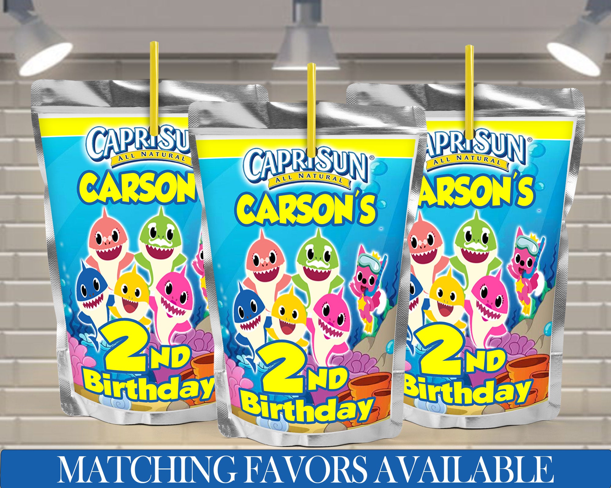 Baby Shark Juice Label-baby Shark Birthday Party-custom Juice Label ...