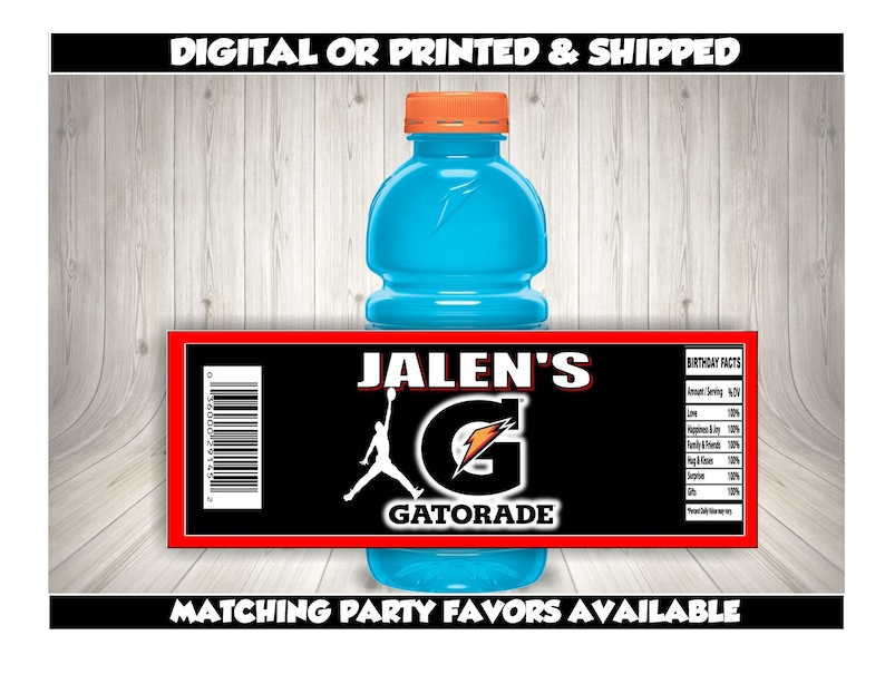 Jordan Inspired Sports Label-jordan Birthday Party-custom Juice Label ...