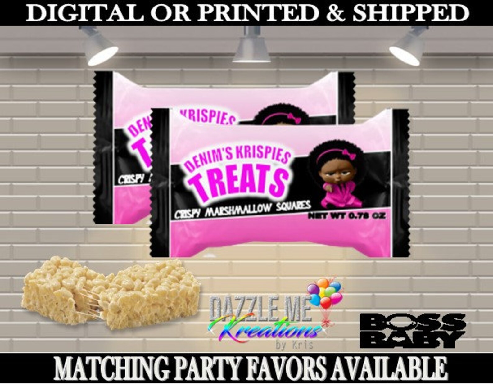 Boss Baby Rice Krispies Treats-boss Baby Birthday-boss Baby - Etsy