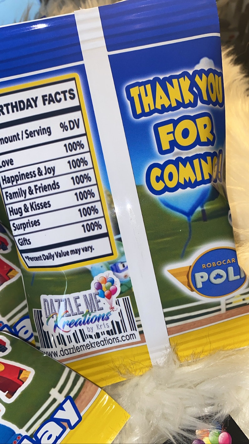 Robocar Poli Chip Bags Printable, Robocar Polli Push Candy, Robocar ...