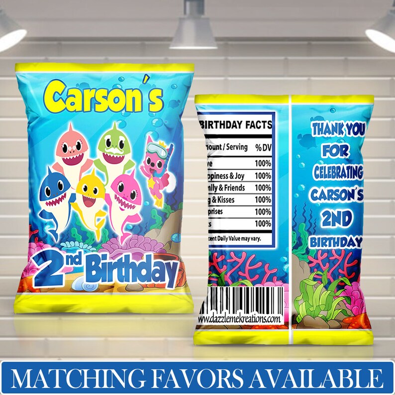 Baby Shark Chip Bag-baby Shark Birthday-baby Shark Party-printable-baby ...