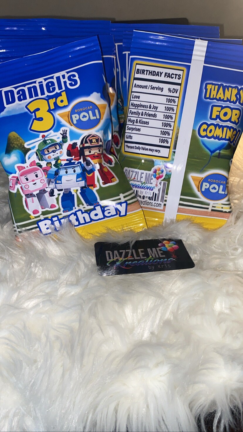 Robocar Poli Chip Bags Printable, Robocar Polli Push Candy, Robocar ...