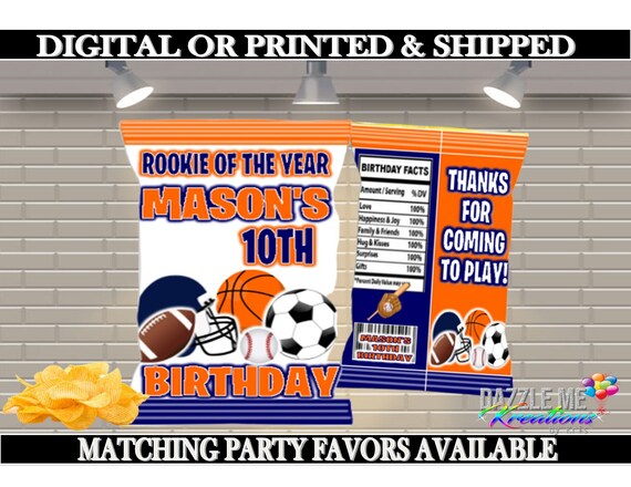 All Star Sports Rookie Chip Bag Favor Bag Gift Bag Allstar - Etsy