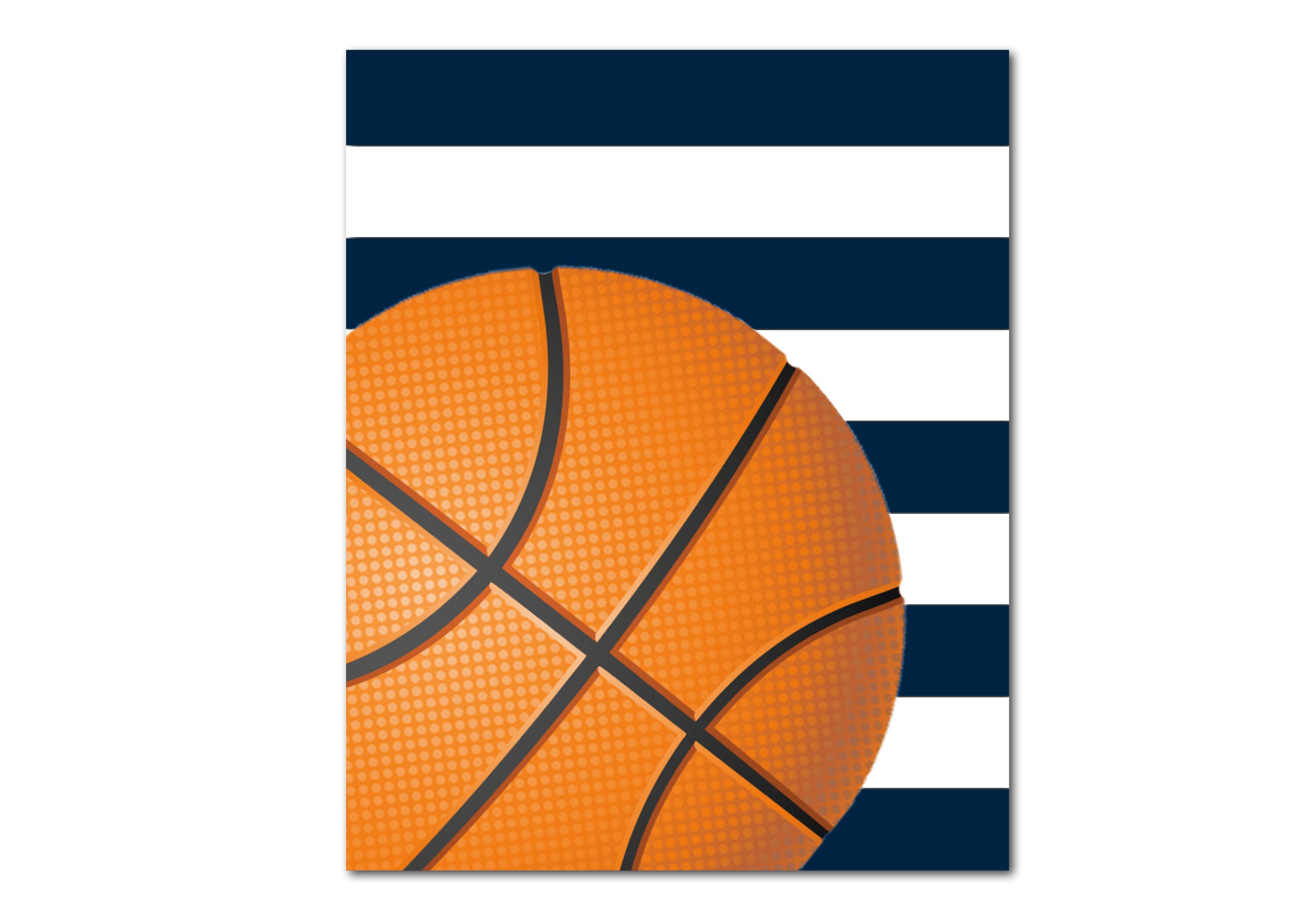 Navy Blue Sports Wall Decor, Set of 4, Football, Basketball, Soccer ...