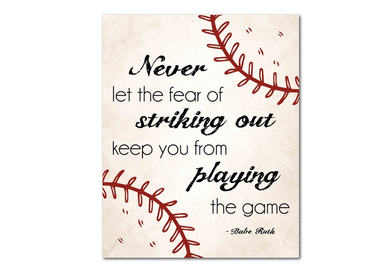 Baseball Wall Decor, Inspirational Quote, Baseball Glove, Baseball Bats ...